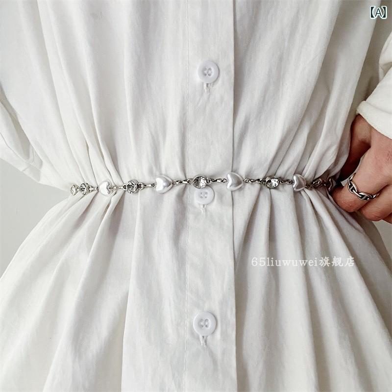 素材: 金属.合金 スタイル: カジュアル タイプ: ウエストチェーン デザイン: プレーン.ハート.パール.ラウンドストーン カラー: シルバー チェーンタイプ: シングルループ バックルタイプ: フック 表面仕上げ: ポリッシュ仕上げ ...