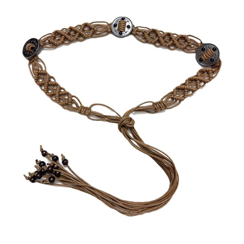 デザイン: インレイ.編み込み.ビーズ スタイル: カジュアル タイプ: ベルト 幅: 3cm 柄: 幾何学模様 サイズ: 160cm 主な素材: ワックスコード バックルタイプ: スムーズバックル 長さ: シングルループ バックル素材: ...