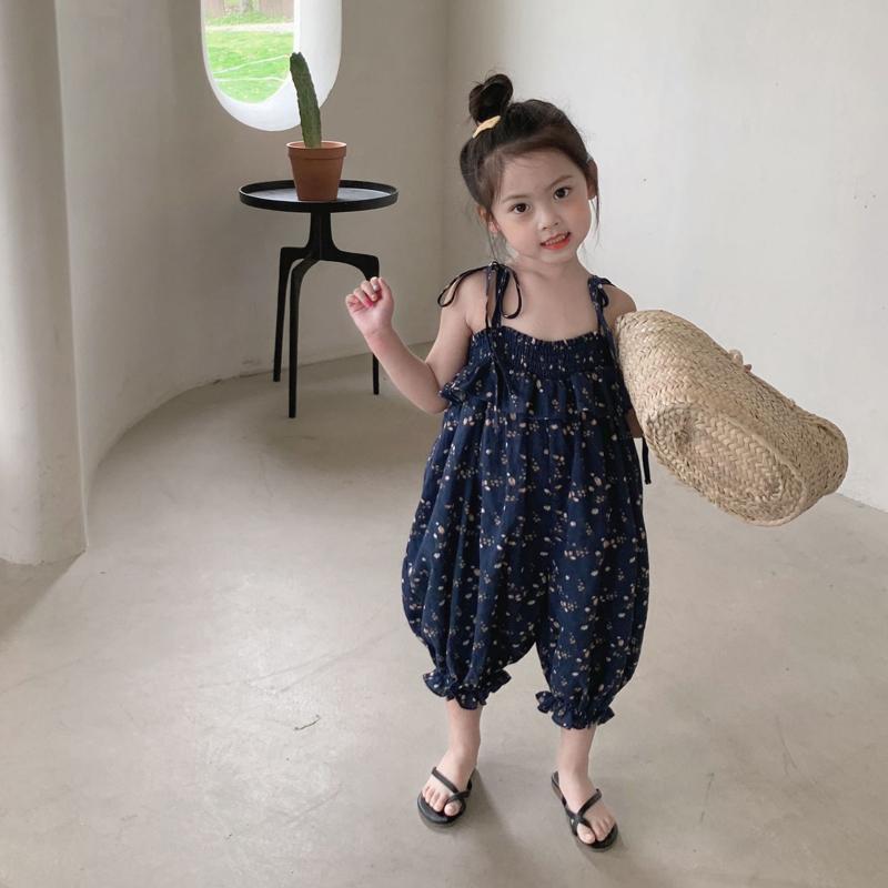 シルエット: 韓国 ウエスト: ハイウエスト 裏地: なし パンツ丈: ロング 素材: 綿.麻 フロント: 紐仕様 タイプ: オーバーオール 性別: 女の子 カラー: ネイビー