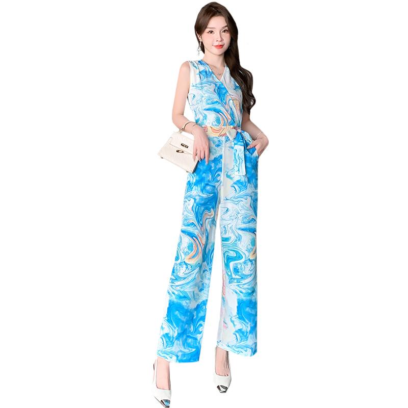 スタイル: オフィス デザイン: 柄染め ウエストタイプ: ハイウエスト パンツ丈: ロング シルエット: ワイドパンツ 厚さ: 薄手 サイズ: S.M.L.XL.2XL カラー: 花柄