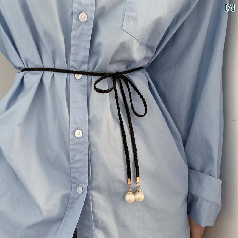 主素材: ワックスコード スタイル: エレガント タイプ: ウエストチェーン カラー: ブラック.ブラウン.ホワイト 長さ: シングルループ