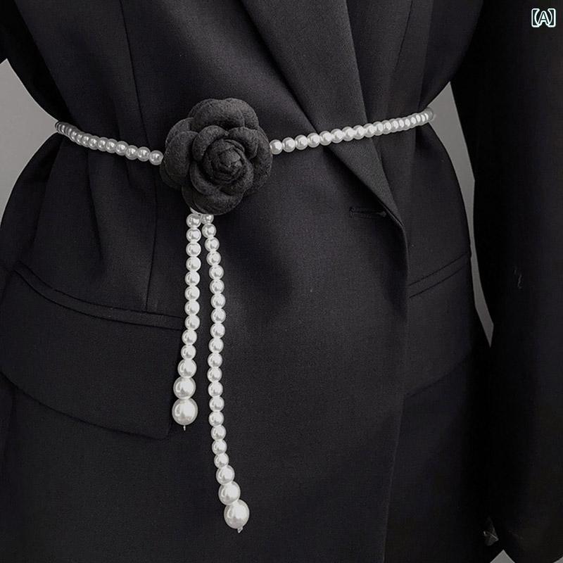 素材: 合金 スタイル: カジュアル デザイン: ウエストチェーン カラー: ブラック.ホワイト