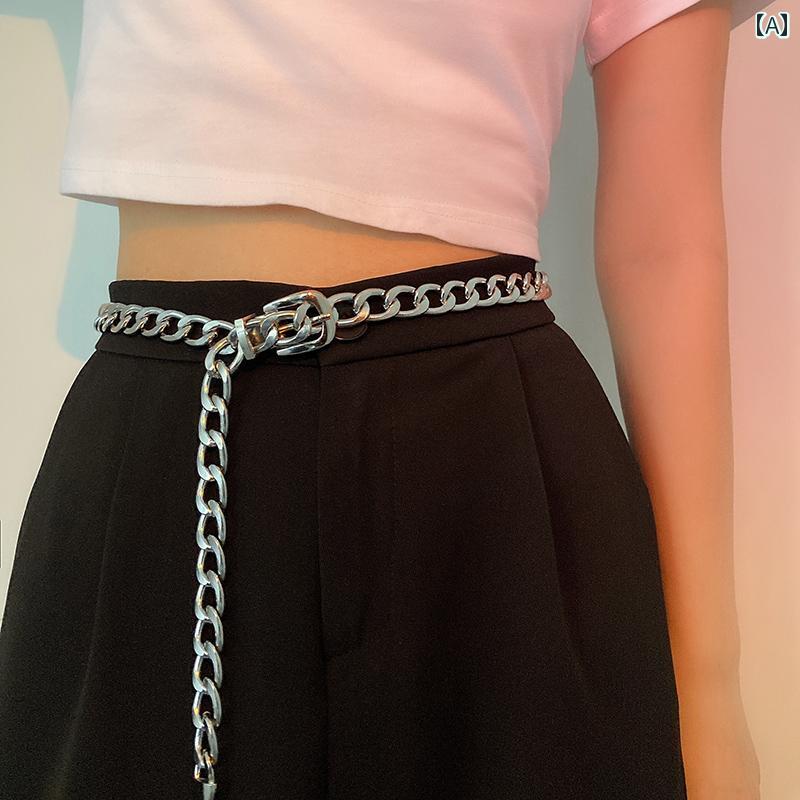 素材: 金属 タイプ: ウエストチェーン デザイン: チェーン.ラインストーン カラー: ウエストチェーンのみ.ウエストチェーン+バッグ 装飾: 光沢仕上げ バックル素材: 合金 バックルタイプ: ピンバックル 長さ: シングルループ 幅:...