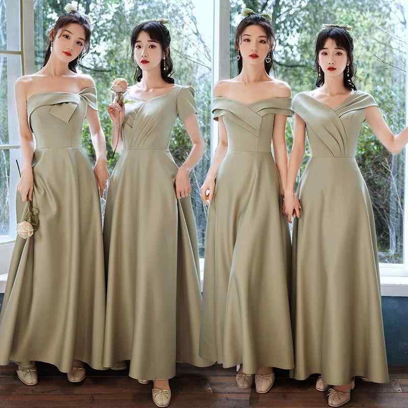 要素: リボンデザイン デザイン: オフショルダー ウエスト位置: ミドルウエスト 袖丈: 半袖 袖タイプ: 標準 シルエット: Aライン スカート丈: ロング 柄: 無地 サイズ展開: S.M.L.XL.XXL.3XL カラー: グリーン...