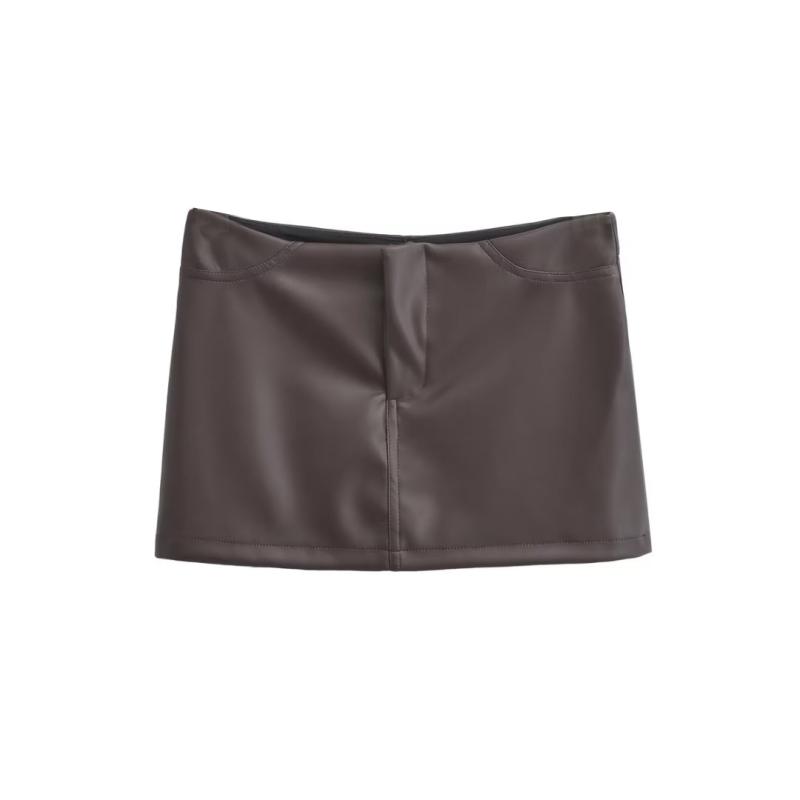 サイズ: S.M.L 柄: 無地 テイスト: ストリート ウエスト: 低め カラー: ブラック.アイボリー.ダークブラウン スカートタイプ: Aライン スカート丈: ミニ シルエット: Aライン 素材: 合皮