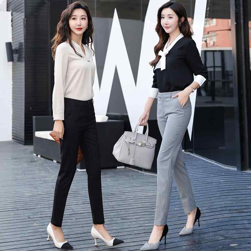 サイズ: XS.S.M.L.XL.2XL 素材: ポリエステル スタイル: オフィス シルエット: OL ウエスト: ハイウエスト カラー: ブラック（ロング）.ブラック（クロップド）.ダークグレー（ロング）.ダークグレー（クロップド）.ラ...