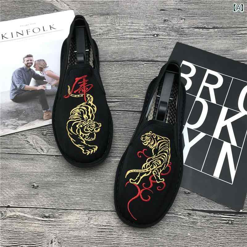 機能: 通気性が良い 履き方: 紐なし サイズ: 36.37.38.39.40.41.42.43.44.45.46 柄: 配色 デザイン: 刺繍入り スタイル: エスニック カラー: シルバー.ブラウン.カーキ.ライトパープル.ライトグレー...