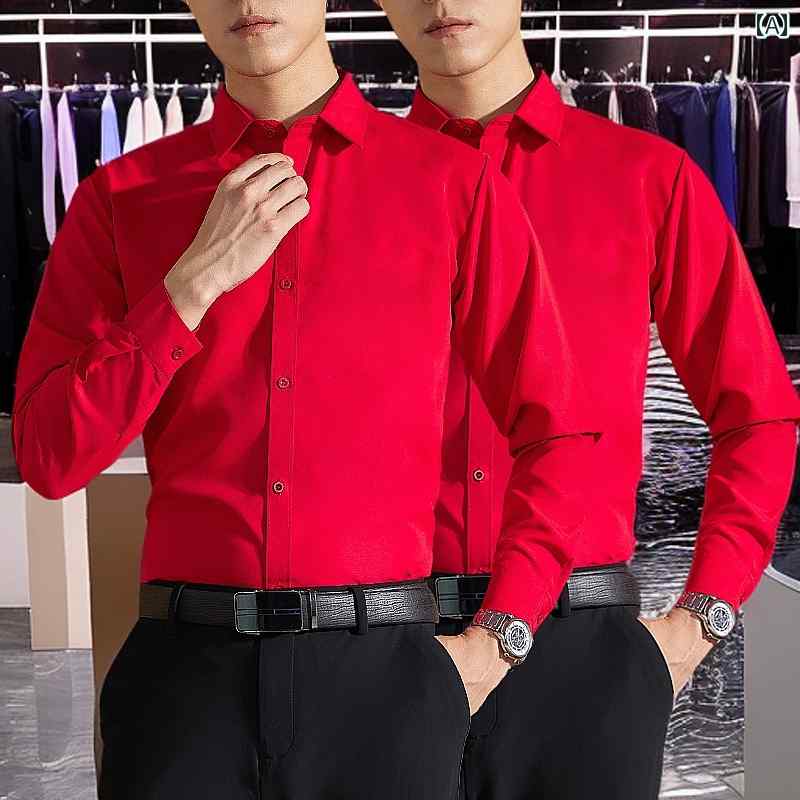 シルエット: スリム デザイン: ボタン装飾 加工: ノーアイロン 素材: ポリエステル 袖型: シャツスリーブ 機能: ノーアイロン 生地厚さ: 標準 袖丈: 長袖 襟型: スクエアネック 着丈: 標準 前立て: シングルボタン 柄: 無...