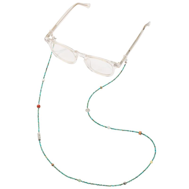 カラー: グリーンターコイズ 長さ: 約75cm デザイン: 多機能チェーン 特徴: カットグリーンターコイズ