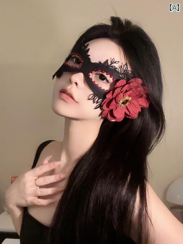 カラー: 黒花柄マスク.黒骸骨マスク.黒悪魔マスク.白天使マスク 使用シーン: パーティー カバー範囲: 上半顔