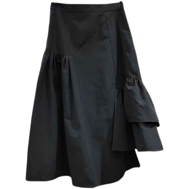 サイズ: S.M.L.XL 柄: 無地 スタイル: オフィス向け デザイン: 韓国 ウエスト: ハイウエスト カラー: ブラック.ホワイト スカート型: Aライン スカート丈: ロング デザイン: ファスナー シルエット: Aライン