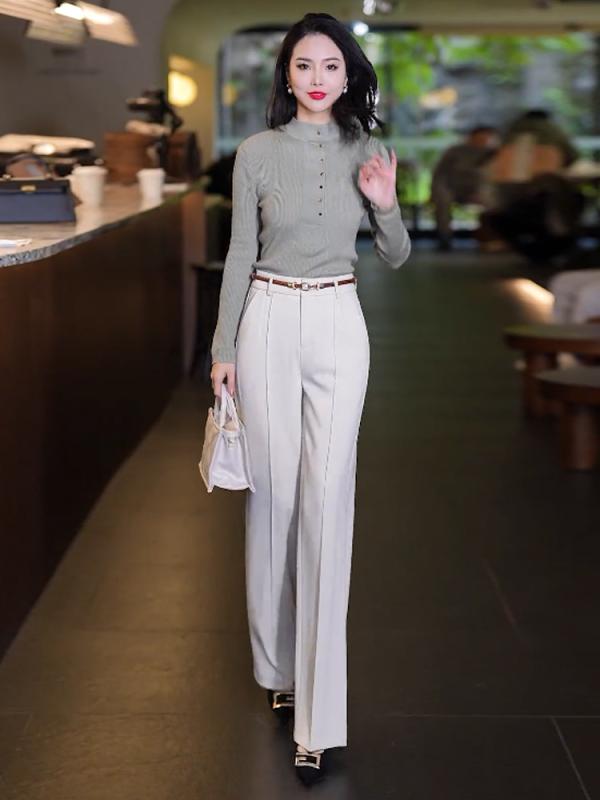 要素: シンプルスタイル スタイル: オフィス向け 通勤スタイル: OL デザイン: ポケット付き ウエスト: ハイウエスト パンツ丈: ロング サイズ展開: S.M.L.XL.2XL.3XL.4XL 素材: ポリエステル.レーヨン.ポリウ...