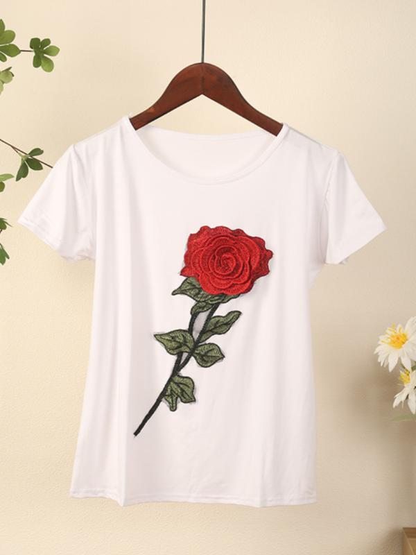 - シルエット: タイトフィット - デザイン: 刺繍入り - 袖丈: 半袖 - 素材: モダール - 袖型: レギュラー - 柄: 植物と花柄 - 用途: ダンス - サイズ展開: L.XL.2XL.3XL.4XL.5XL.6XL - カ...