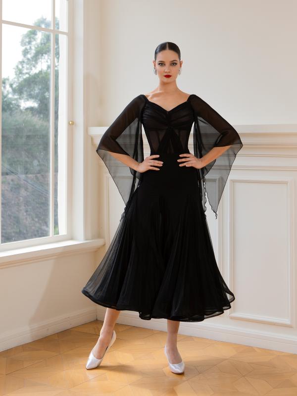 面料: 綿 舞踊種類: ワルツ.社交ダンス.タンゴ.クイックステップ サイズ: S.M.L.XL 下装スタイル: スカート カラー: ブラックスカート【S003】.ブラックボディスーツ【B009】.ブラックスカート【S003 小柄用】