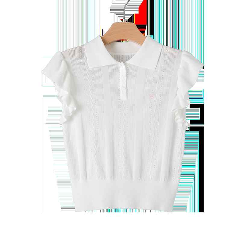 スタイル: オフィス 通勤スタイル: 淑女 シルエット: レギュラー デザイン: ボタン付き.フリル 素材: レーヨン.ポリエステル 素材構成: レーヨン66%.ポリエステル34% 袖丈: 半袖 サイズ展開: S.M.L カラー: アイボリ...