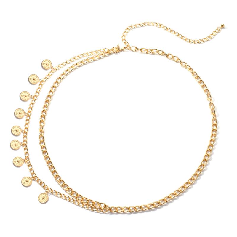 主素材: 金属 スタイル: ベーシック 性別: レディース デザイン: ウエストチェーン カラー: ゴールド.シルバー 留め具素材: 合金 長さ: 1連 サイズ: 100cm