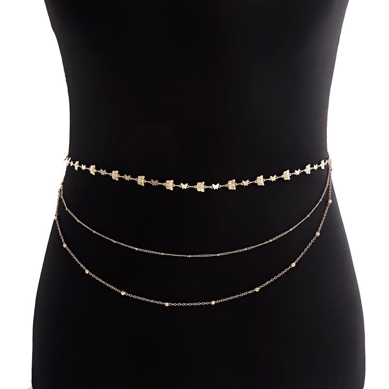 主素材: 金属 スタイル: エレガント 性別: レディース デザイン: ウエストチェーン カラー: ゴールド バックル素材: 合金 長さ: ダブルサークル 仕上げ: 光沢仕上げ サイズ: 1cm