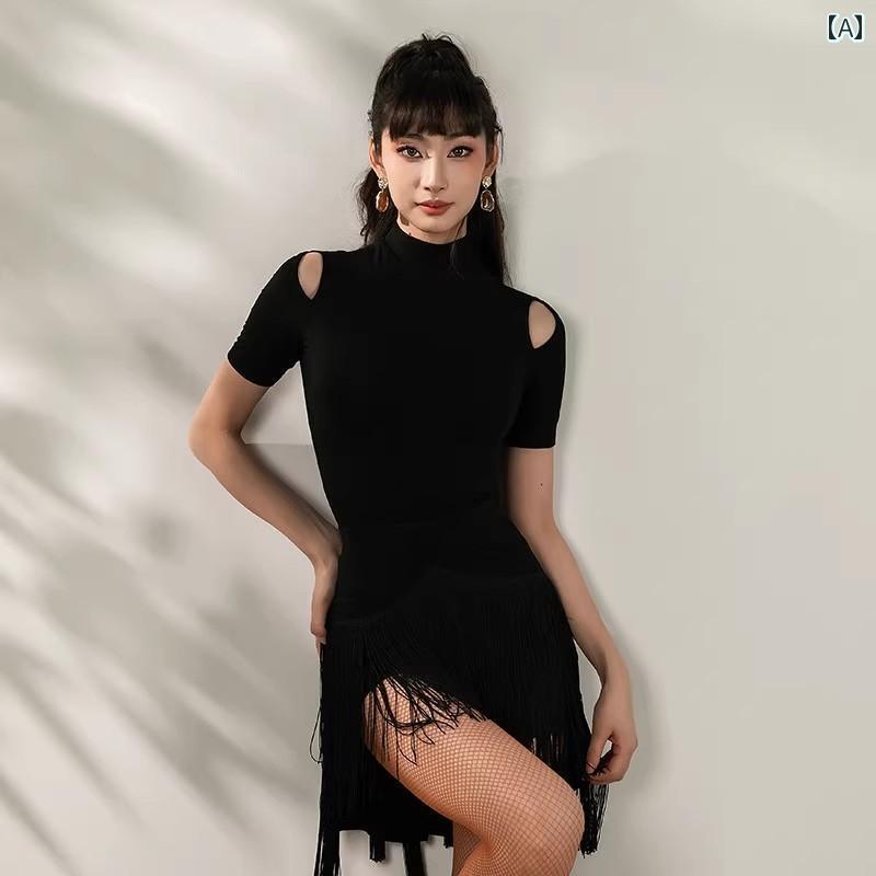 ＃式: 長袖 襟型: ラウンドネック カラー: ブラック半袖.ブルーグリーン半袖.ブラック七分袖.ブラックストライプ七分袖.ライトカーキ七分袖.ブラック長袖 サイズ展開: S.M.L.XL.XXL ジャンル: ダンス（ジーンズ.サンバ.ブル...