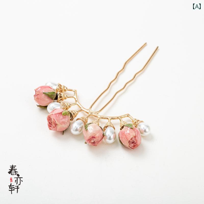 材質: 合金.銀メッキ.金メッキ アクセサリー種類: かんざし カラー: ピンクローズ.レッドローズ.イエローローズ（排簪）.ピンクローズ.レッドローズ.イエローローズ（単品）