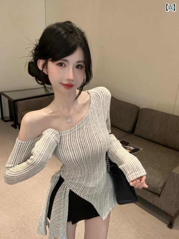 スタイル: オフィス向け シルエット: スリムフィット 袖タイプ: レギュラー 袖丈: 長袖 襟型: オフショルダー 着丈: レギュラー 柄: ストライプ サイズ展開: S.M.L カラー: ホワイト.ブラック