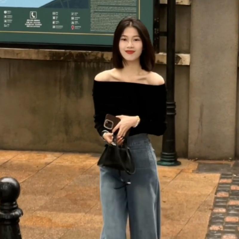 スタイル: オフィス スタイル: 韓国 シルエット: スリム 袖タイプ: レギュラー デザイン: プルオーバー 組み合わせ: 単品 厚み: 普通 袖丈: 長袖 襟型: オフショルダー 着丈: 標準丈 開閉: プルオーバー 柄: 無地 サイズ...