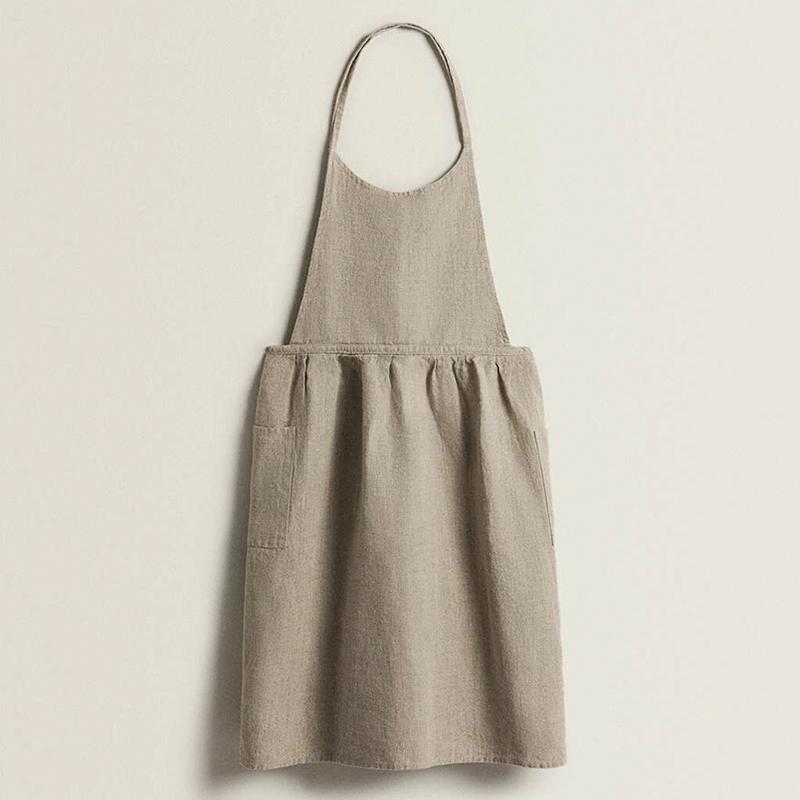 材質: 麻素材風 用途: 汚れ防止 サイズ: フリーサイズ スタイル: 和風 要素: 無地 カラー: ナチュラルリネン 商品タイプ: 料理・ベーキング・バーベキュー用 エプロンタイプ: ノースリーブエプロン