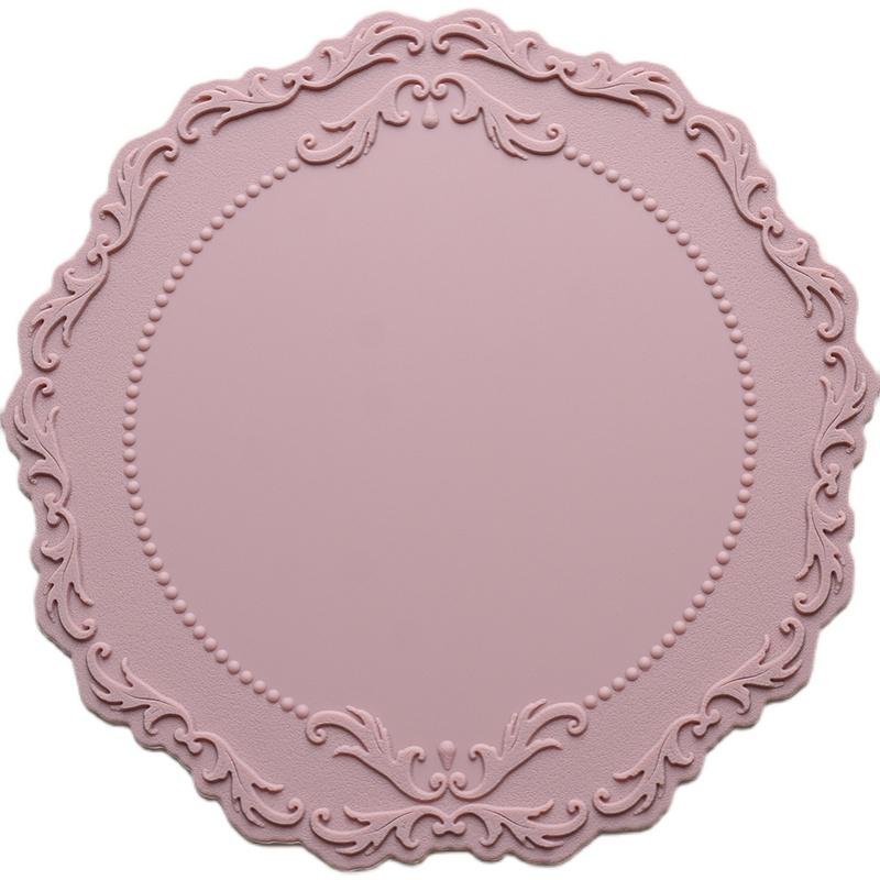 素材: シリコン スタイル: ヨーロピアン 形状: 円形 デザイン: レース付き カラー: ピンク.小豆色.グレー.ダークグリーン.カーキ.コーヒー.新裸ピンク.新オレンジピンク サイズ: 小.中.大 使用場所: ダイニングルーム 要素: ...