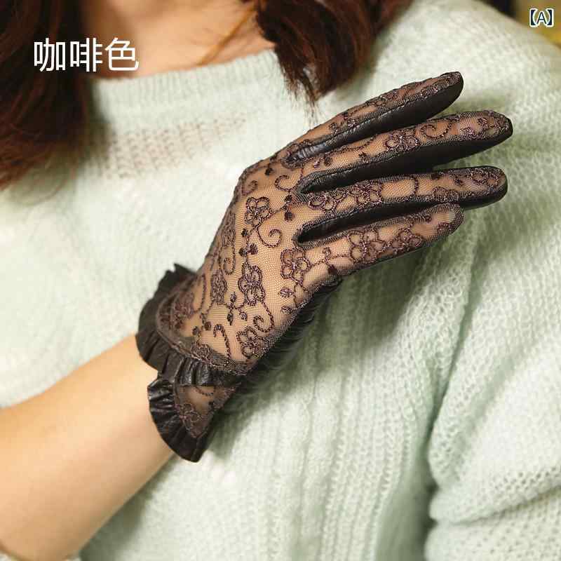 サイズ: S.M.L 素材: レース 性別: 女性 贈り物対象: 友人向け カラー: パープル.グレー.ブラック.コーヒー.ピンク デザイン: フィンガーレスグローブ