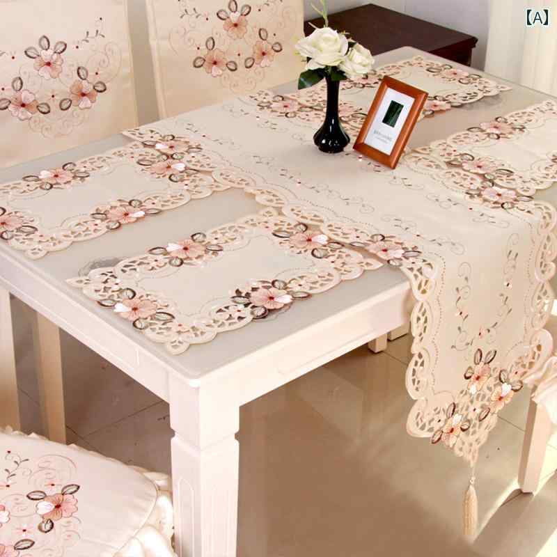 材質: 混紡 柄: 植物花柄 でモダン カラー: 山茶テーブルランナー サイズ: 40×150cm.40×176cm.40×196cm.40×249cm