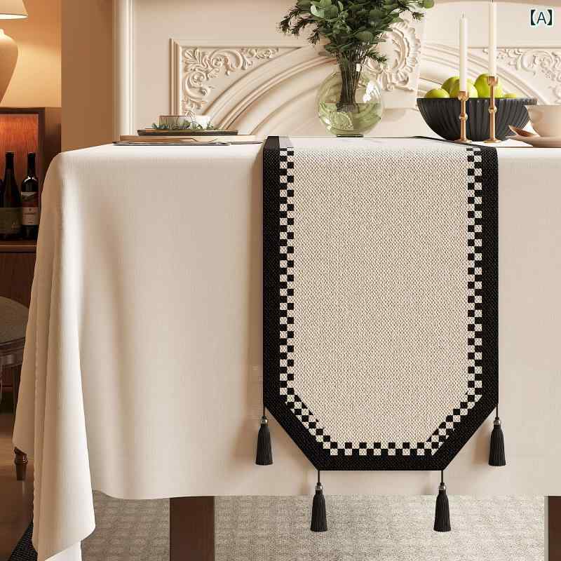 材質: 麻風生地 用途: 家庭用テーブルランナー サイズ: 幅35cm×長さ140cm.160cm.180cm.220cm.240cm（テーブル長さに合わせて選択可能） カラー: ブラックホワイト.ロマンチックブラックホワイト.コーヒーベー...