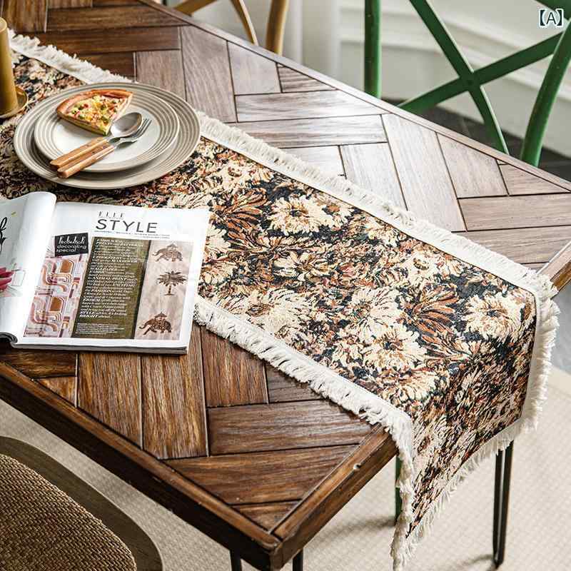 柄: - スタイル: 北欧 カラー: コーヒー油絵+ホワイトヒゲ.コーヒー油絵 丸型ランチョンマット.コーヒー油絵 四角型ランチョンマット サイズ: 30×120cm（フリンジ含む）.30×140cm（フリンジ含む）.30×160cm（フリ...