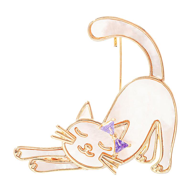 スタイル: かわいいデザイン 素材: 混合素材 種類: アクセサリー 柄: 小さなクマ.小さなブタ.小動物 カラー: 小さなネコのブローチ.小さなネコのブローチ＋赤い.小さなネコのブローチ＋青い