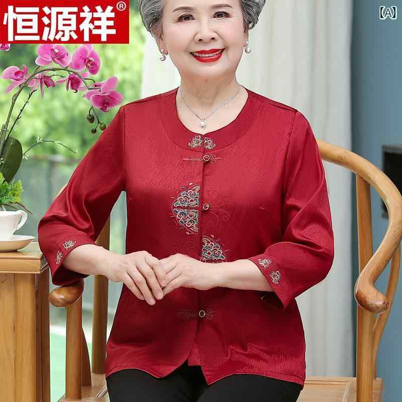 サイズ: XL.2XL.3XL.4XL.5XL.6XL 柄: 無地 スタイル: 襟型: ラウンドネック カテゴリ: シャツ 袖丈: 七分袖 前立て: シングルボタン カラー: レッド.ピンク.ブルー.レッド（トップス＋パンツ）.ピンク（トッ...