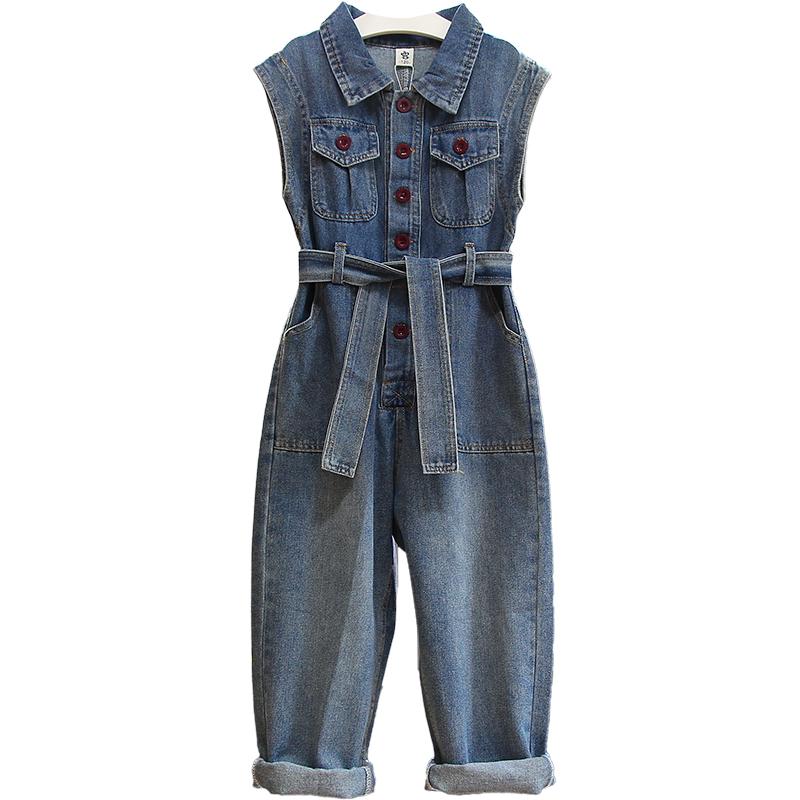 スタイル: カジュアル ウエスト: ゆったり 裏地: なし パンツ丈: ロング 素材: デニム ウエスト仕様: ウエストゴム 素材構成: 綿 デザイン: オールインワン 性別: 女児向け カラー: ブルー セット内容: セットアップ2点