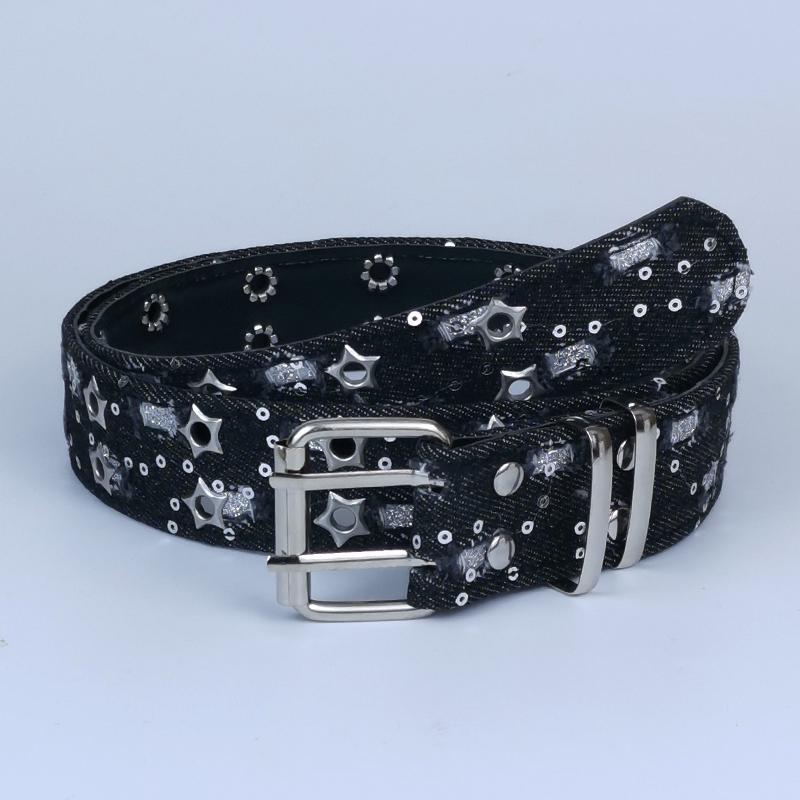 幅: 3.3cm 素材: デニム デザイン: 透け.ラメ.フリンジ付き 留め具タイプ: ピンバックル 留め具素材: 合金 長さ: ワンループ 性別: 男女兼用 スタイル: カジュアル 素材: ソフト