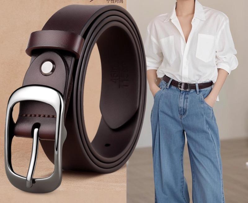 幅: 2.8cm 素材: 二層牛革 バックルタイプ: ピンバックル バックル素材: 合金 表面加工: 光沢あり スタイル: ベーシック カラー: ブラウン.ブラック サイズ: フリーサイズ 性別: レディース