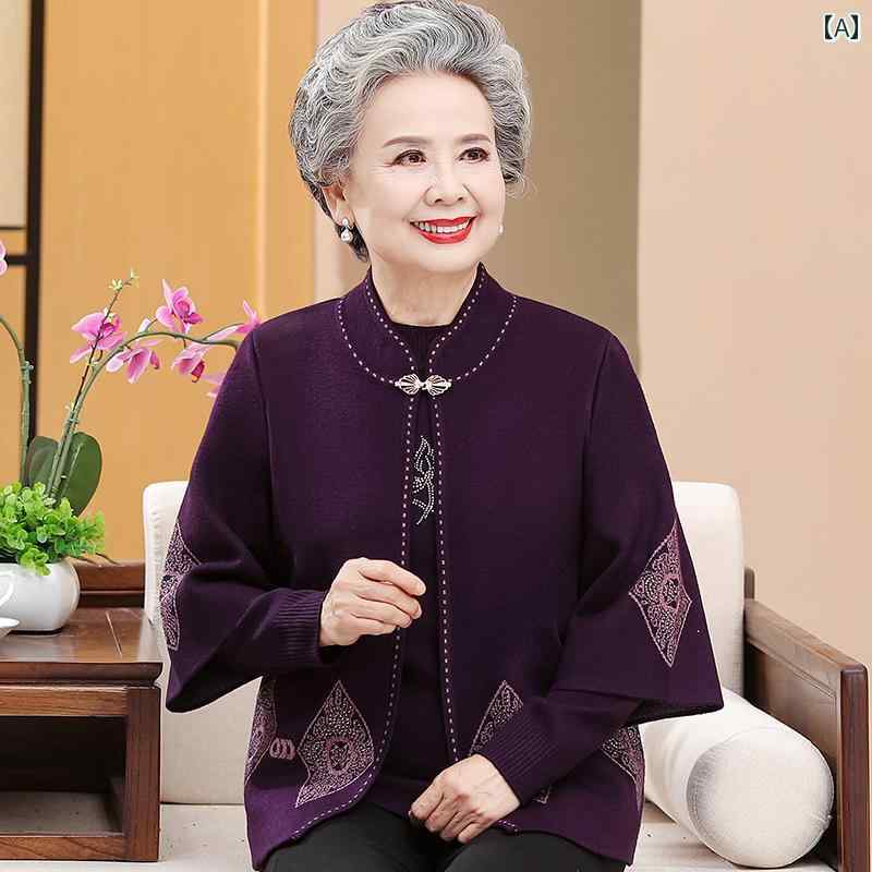 サイズ展開: M.L.XL.2XL.3XL 柄: レトロ柄 スタイル: エスニック風 ネックライン: ラウンドネック カテゴリ: ニットカーディガン 前立て: ボタン一つ留め カラー: パープル.ネイビー.レッド.ピンクベージュ.パープル＋...