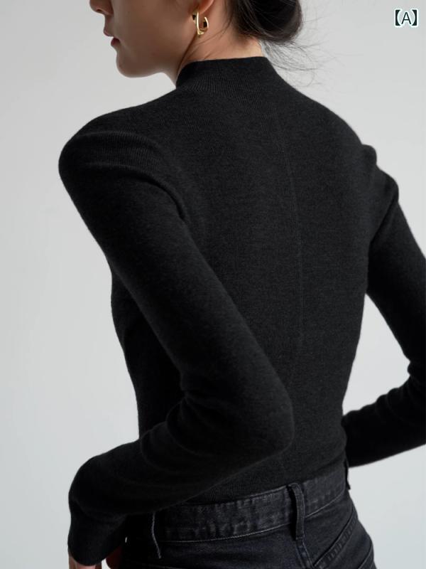 スタイル: オフィス向け シルエット: スリムフィット 素材: ウール 袖タイプ: レギュラー 生地加工: ニット デザイン: プルオーバー 袖丈: 長袖 襟タイプ: ハーフハイネック 着丈: 標準丈 開閉タイプ: プルオーバー 柄: 無地...