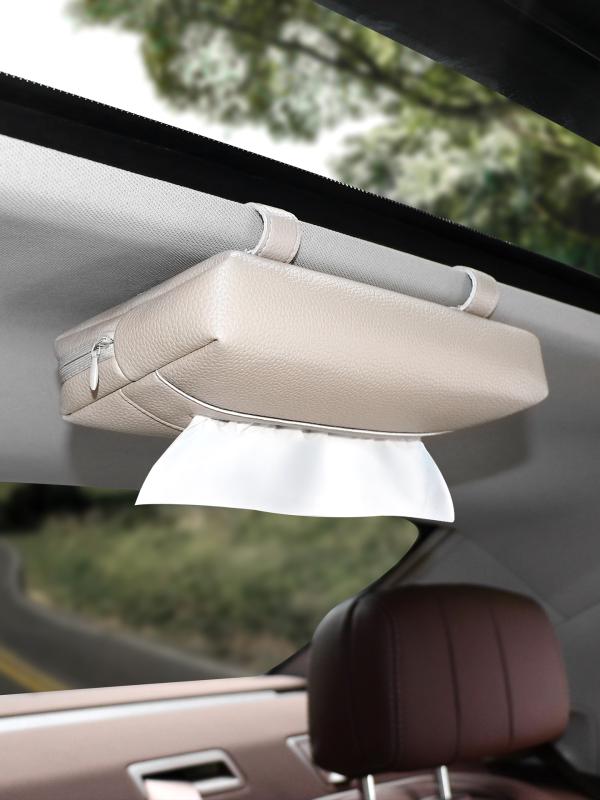 材質: 皮革 設置方法: サンバイザー取り付け式 カラー: ブラック.アプリコット.ダンシャオレンジ.ミルクティーブラウン.アプリコットセット（ティッシュケース+メガネケース）.ブラックセット（ティッシュケース+メガネケース）