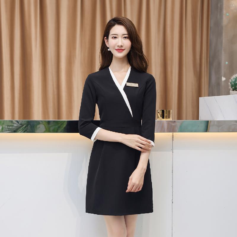 材質: ポリエステル サイズ: S.M.L.XL.2XL.3XL.4XL カラー: 七分袖ワンピース（ブラック）.七分袖ワンピース（ホワイト）.ブラック七分袖トップス＋ブラックパンツセット.ホワイト七分袖トップス＋ブラックパンツセット.半袖...