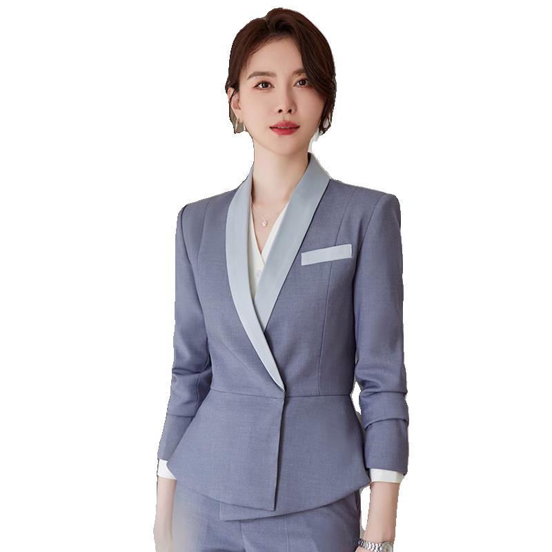 サイズ: S.M.L.XL.2XL.3XL.4XL 素材: ポリエステル68%.レーヨン30%.ポリウレタン2% 柄: 無地 スタイル: オフィス用 襟型: テーラードカラー カラー展開: グレー.ブルー.ブラック（単品ジャケット.半袖ジャ...