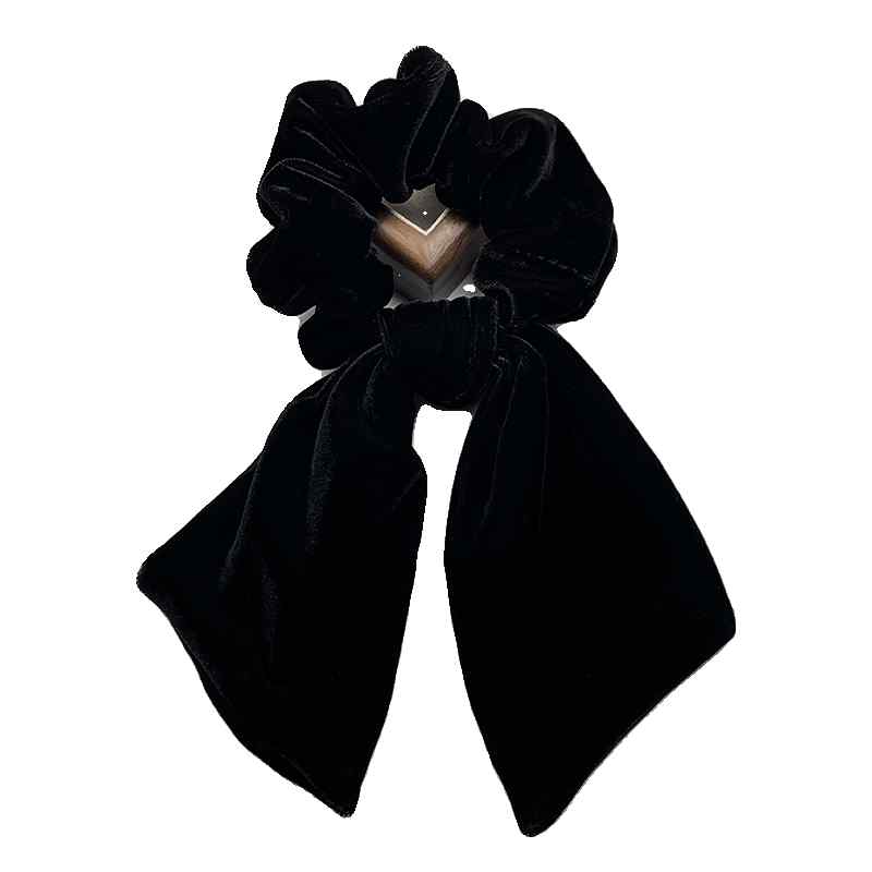 ・スタイル: 日韓風・カテゴリ: ヘアゴム・カラー展開: ブラックベルベット、ブラックサテン