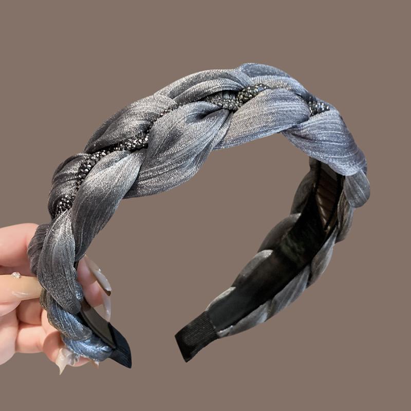 ・カテゴリ: ヘアバンド・スタイル: 日韓・主な素材: 絹紗・カラー展開: シルバーグレー