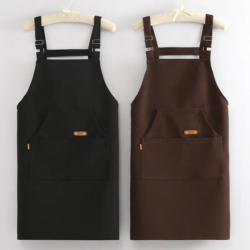 ・カテゴリ: エプロン・対象: 女性・スタイル: シンプル・主な素材: 帆布・用途: 飲食店向け・機能: 防油加工、表面防水加工、耐摩耗性・カラー展開: ブラック、レッド、グレーブラウン、グリーン、コーヒー、ダークブルー・サイズ展開: フリ...