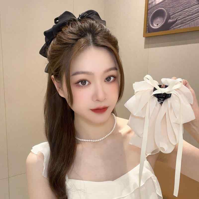 ・スタイル: 日韓風・状態: 新品・ヘアアクセサリーカテゴリ: バンスクリップ・カラー展開: ブラック、アイボリー、ライトパープル、ワインレッド、高級千鳥格子、フレンチロマンティックフラワー