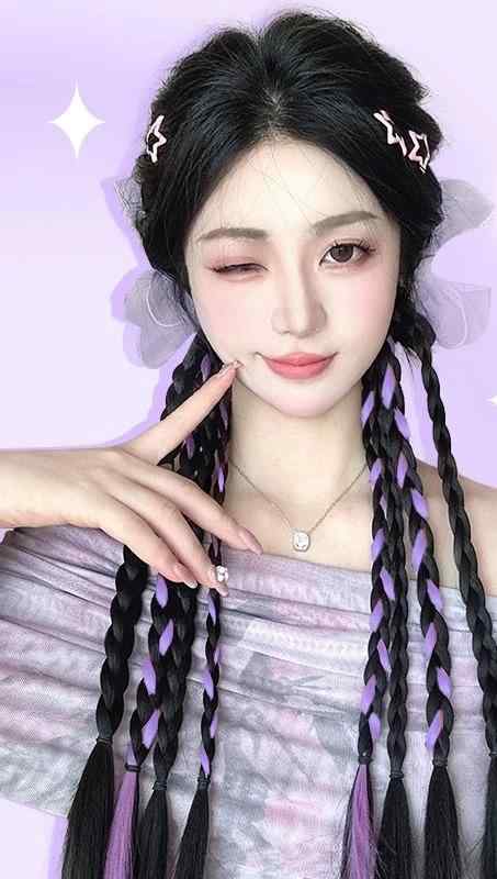 ・素材: 高温繊維・カラー展開: 黒＋香芋紫、香芋紫、黒＋桜ピンク、黒＋天青藍、黒＋白茶灰、自然色、浅い茶色