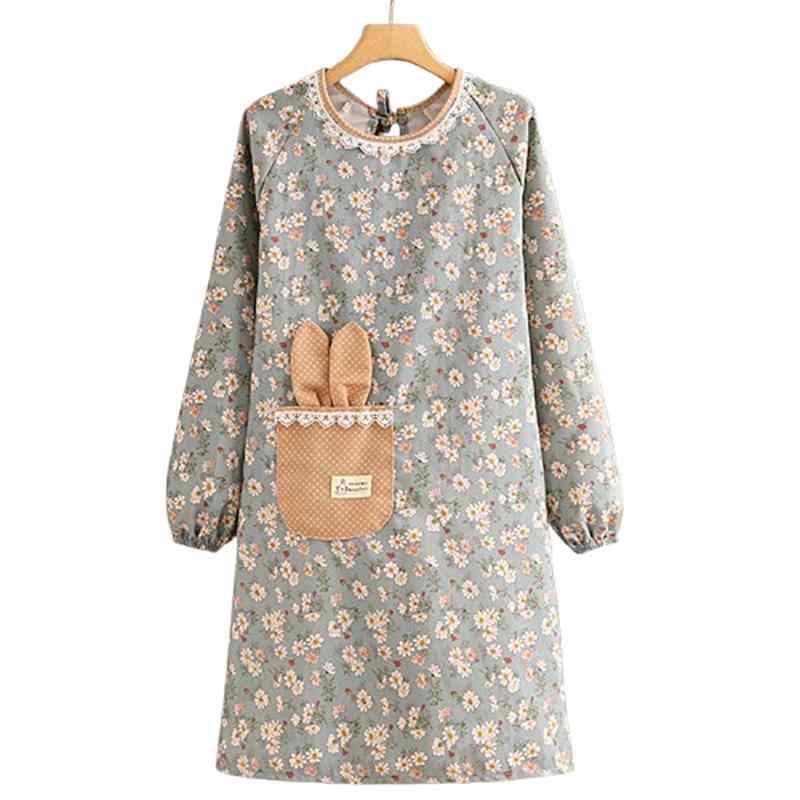 ・カテゴリ: エプロン・スタイル: 韓国・主な素材: 帆布・用途: 防汚・対象: ユニセックス・袖丈: 袖なし、長袖・柄: 小花柄、リーフ柄、うさぎ、チェック柄・クラウン・カラー展開: ブルー、ピンク、グリーン、ブラック・サイズ: フリーサイズ