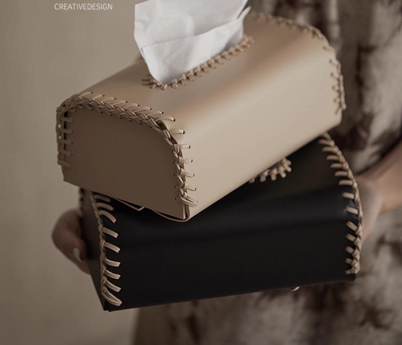 ・素材: 皮革・種類: 麻花編ティッシュケースA款、麻花編ティッシュケースB款、麻花編ティッシュケースC款