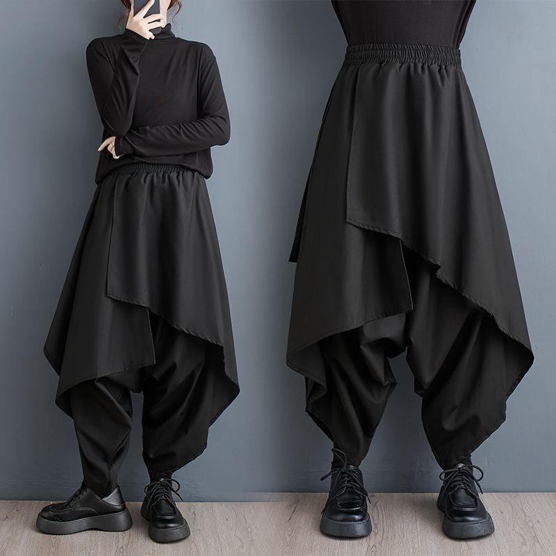 ・スタイル: 街頭・パンツタイプ: ワイドパンツ・厚み: 通常・ウエスト: ハイウエスト・丈: ロング・サイズ展開: S, M, L, XL, 2XL, 3XL, 4XL・主な素材: 新型ポリエステル・カラー展開: ブラック