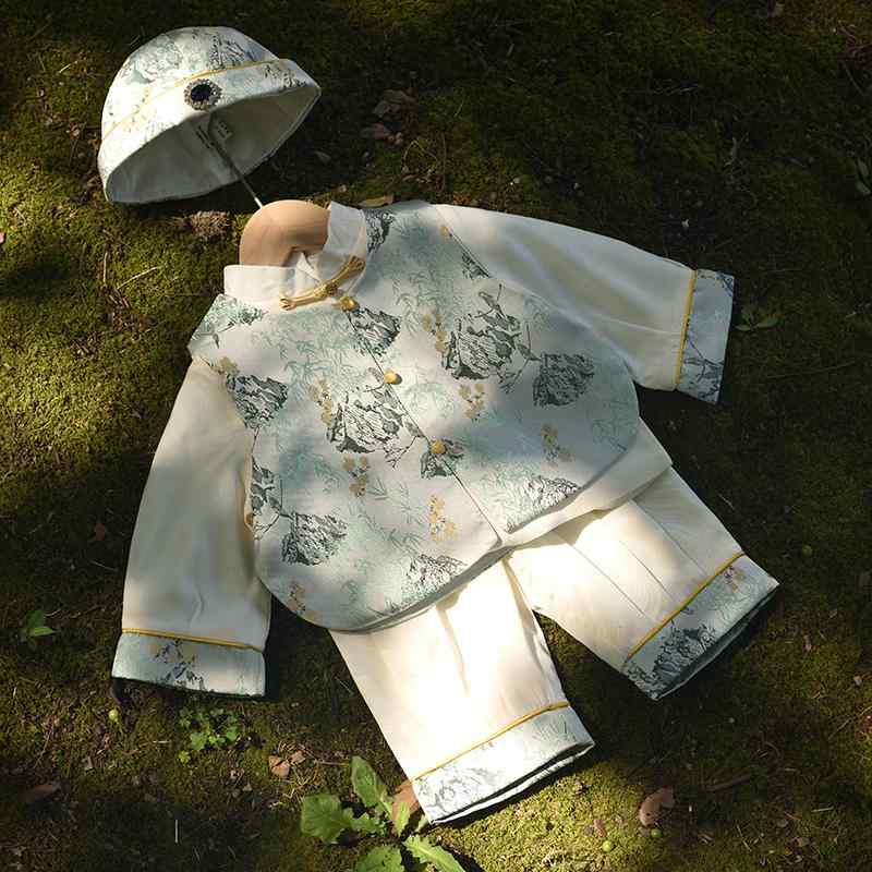 ・主な素材: ポリエステル95%、その他5%・対象年齢: 6ヶ月、9ヶ月、12ヶ月、18ヶ月、2歳、3歳、4歳・厚さ: 通常・柄: 山水・性別: ユニセックス・参考身長: 73cm、80cm、90cm、100cm、110cm・カラー: グリーン